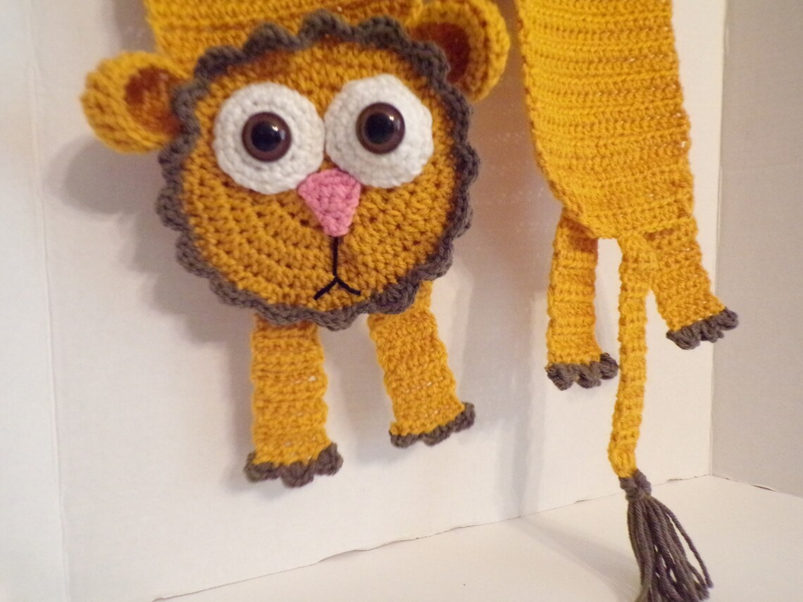 Lion scarf fun scarf unisex scarf scarf for all ages or | Etsy