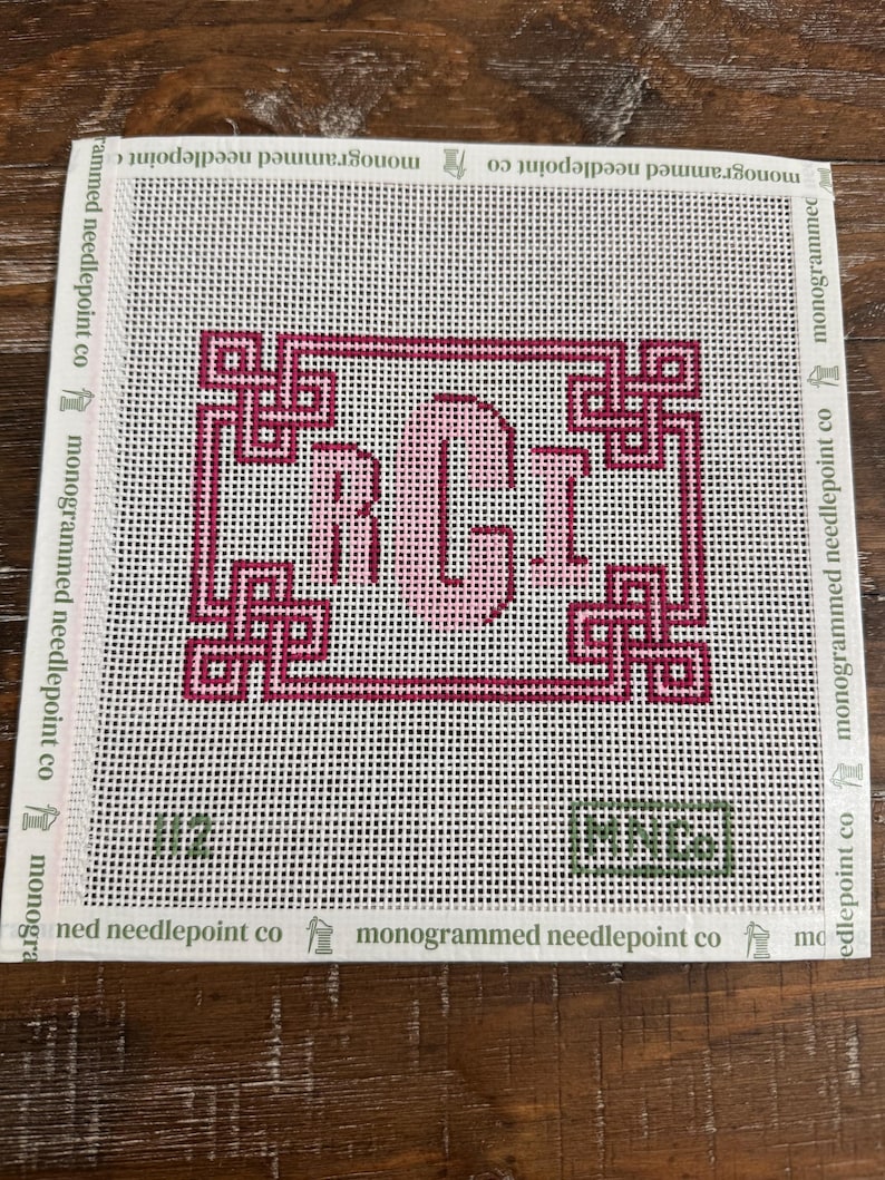 Needlepoint Canvas, 13 Mesh, Hand Painted With Monogram - Etsy