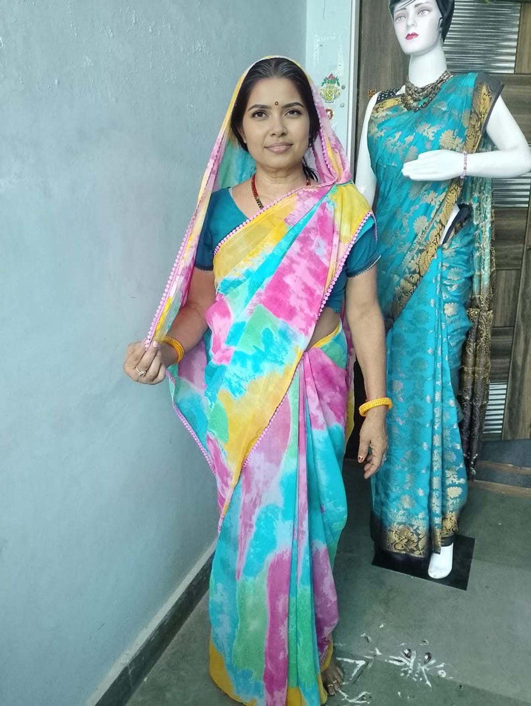 Floral Chiffon Saree, Indian Wedding Sari, Lightweight Partywear - Etsy