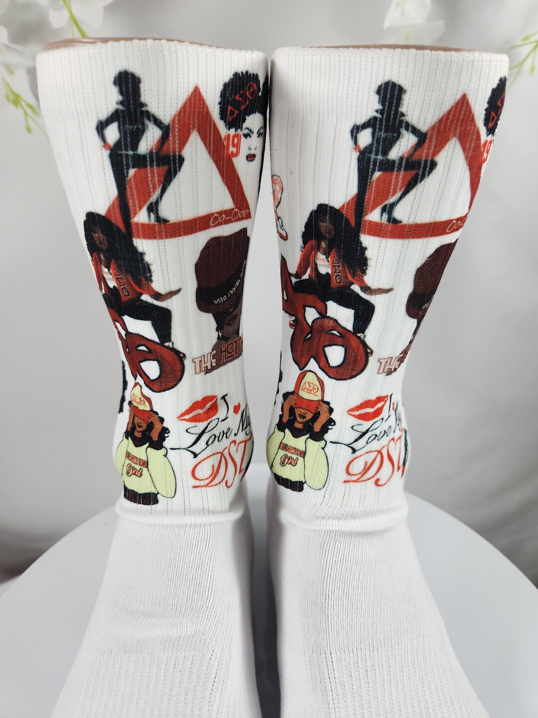 Delta Sigma Theta Custom Crew Socks, Sorority Paraphernalia - Etsy