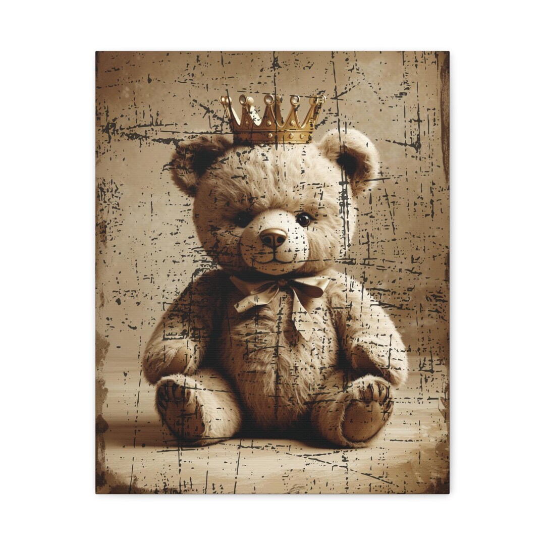 Royal Bear | Vintage Crowned Teddy Wall Art - Etsy