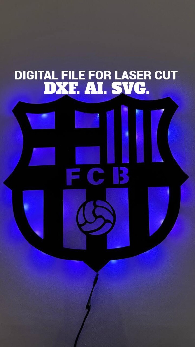 FC Barcelona Logo SVG DXF for Laser Cut, Barca Football Crest Digital ...