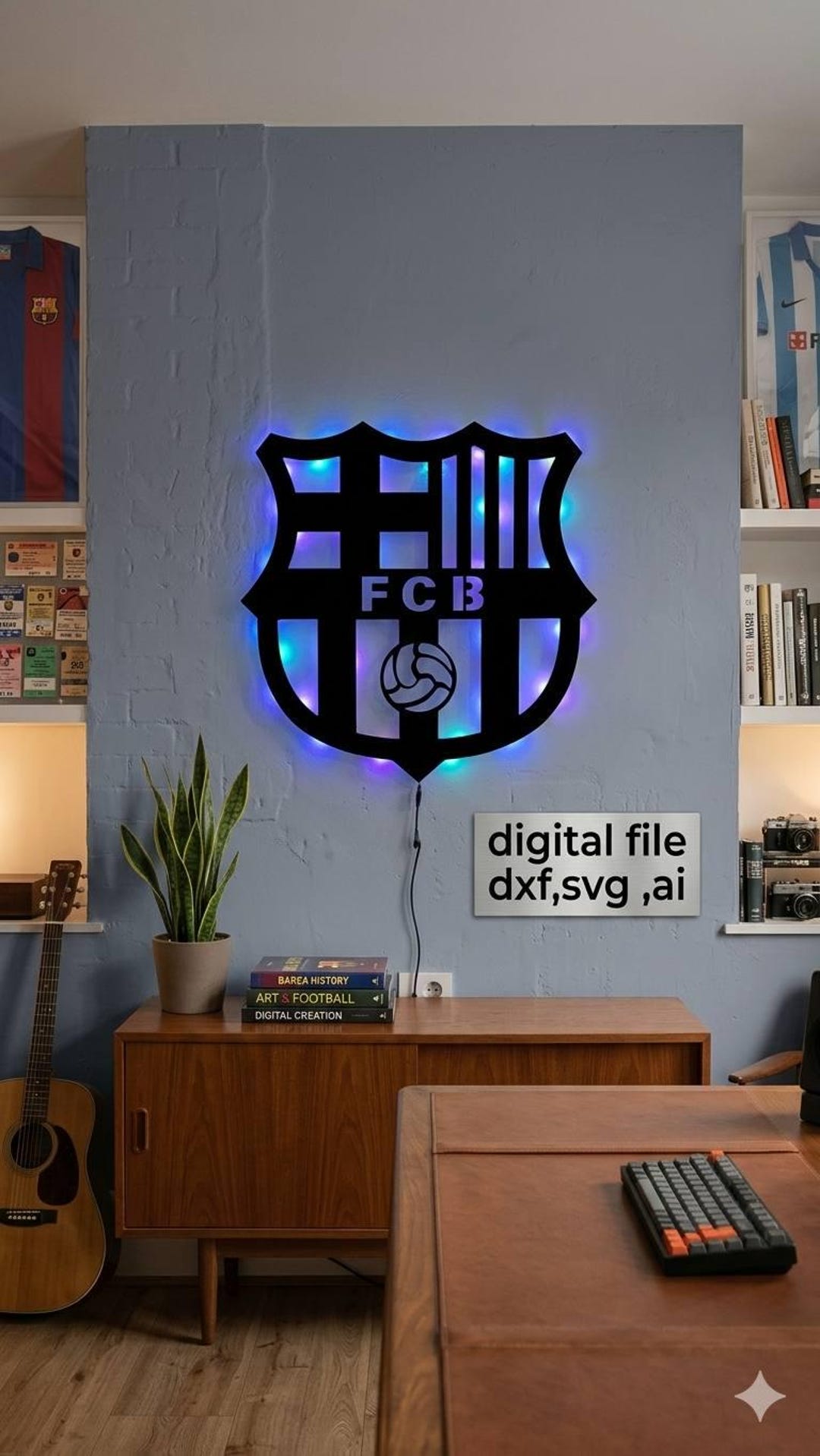 FC Barcelona Logo SVG DXF for Laser Cut, Barca Football Crest Digital ...