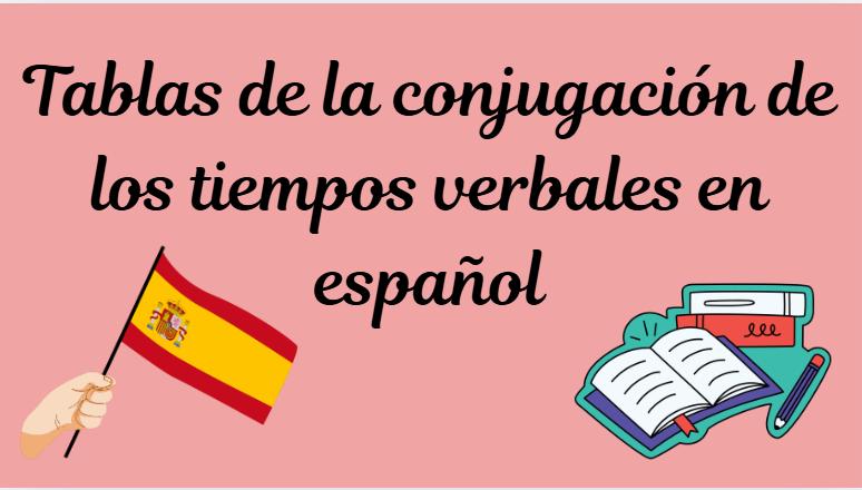 Verbal Tenses GRAMMAR Conjugation Tables in SPANISH Sheets, Tablas De ...