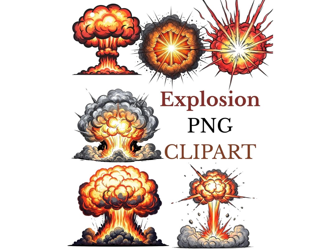 33 High Quality Explosion PNG Clipart Set | Burst, Bomb, Color, Glitter ...