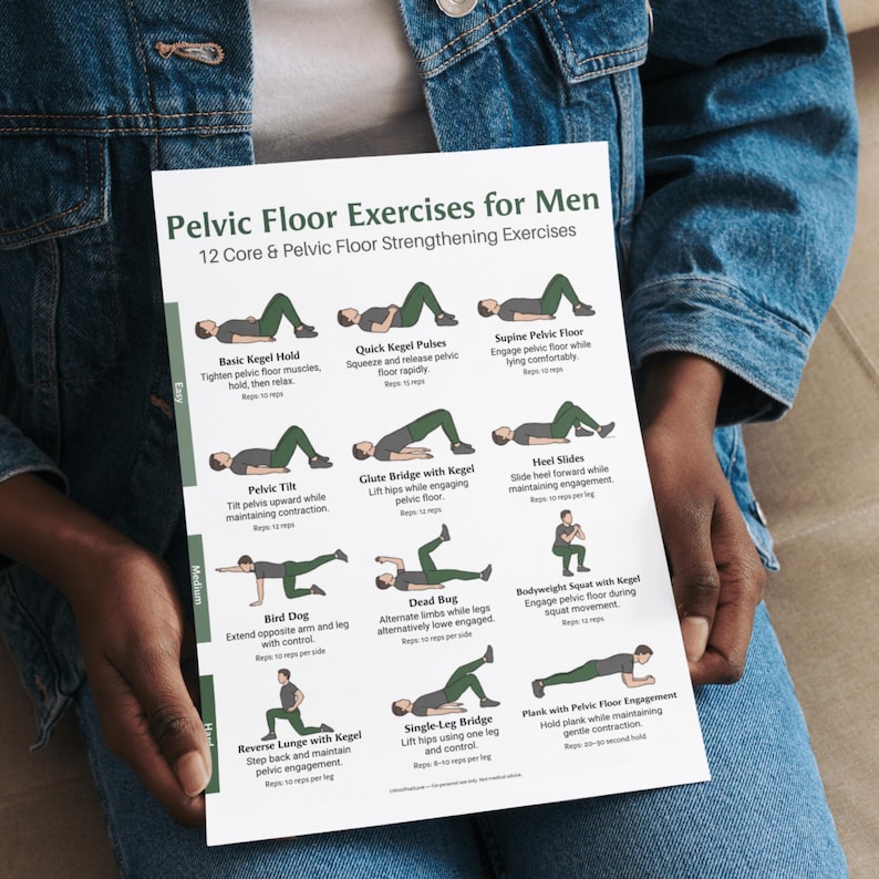 Pelvic Floor Exercises for Men Printable | Kegel for Men Workout Plan ...