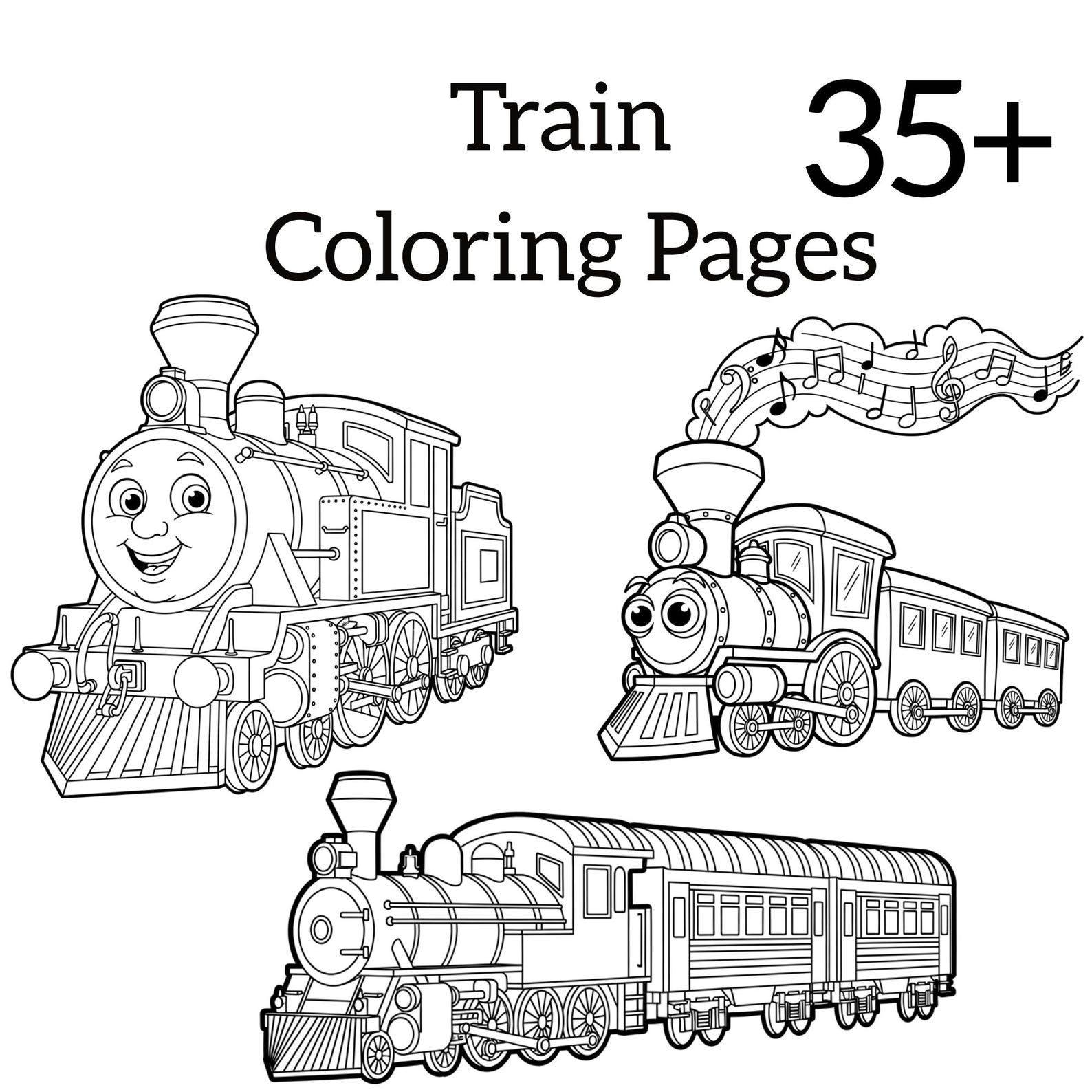 Train Coloring Pages – Printable Trains Coloring Book for Kids ...