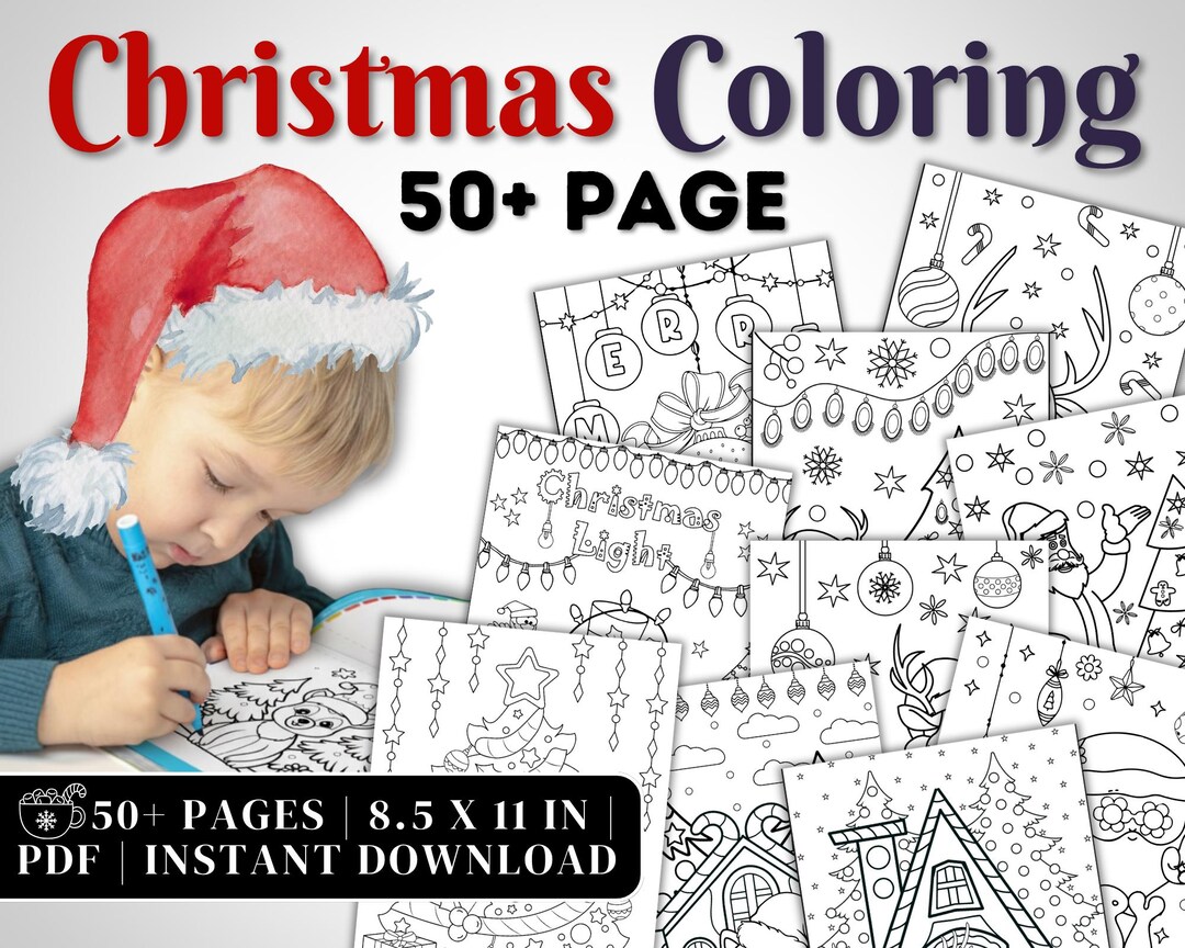 Christmas Coloring Pages, Kids Winter Activities (digital Download) - Etsy