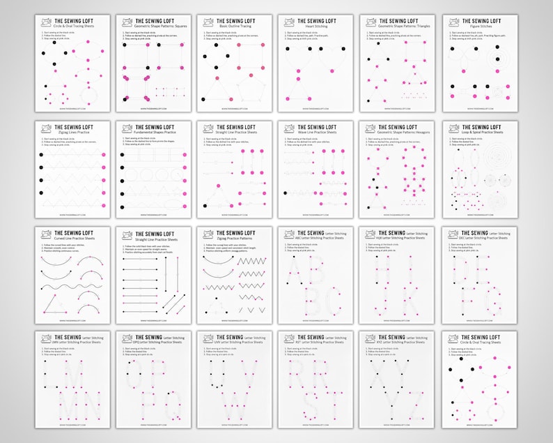 Sewing Practice Sheets: Beginner Sewing Exercises (PDF Download) - Etsy