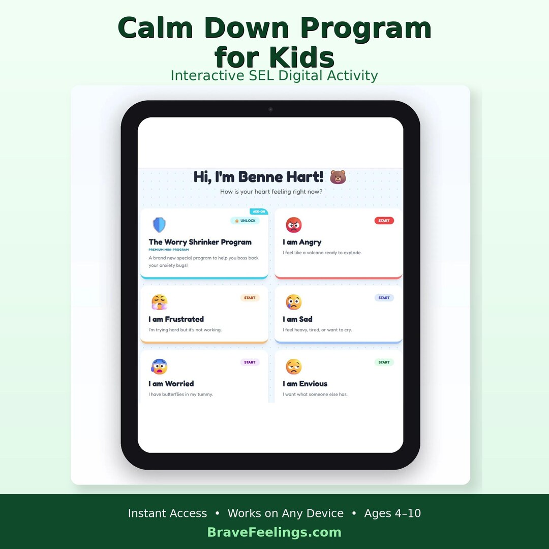 Calm Down Program for Kids | Emotion Coping Skills | SEL Digital ...