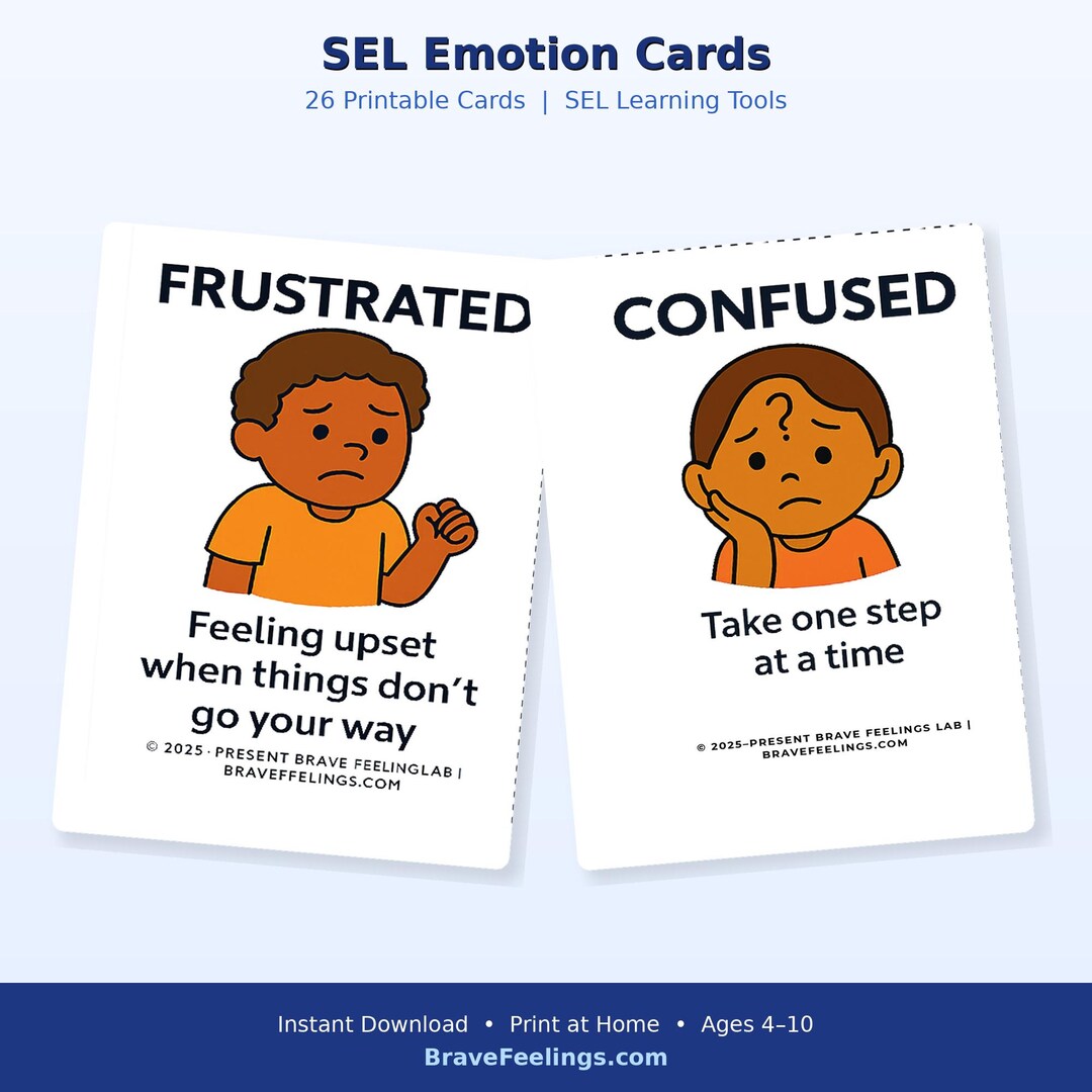 Emotion Flashcards for Kids | Printable Feelings Cards | SEL Learning ...