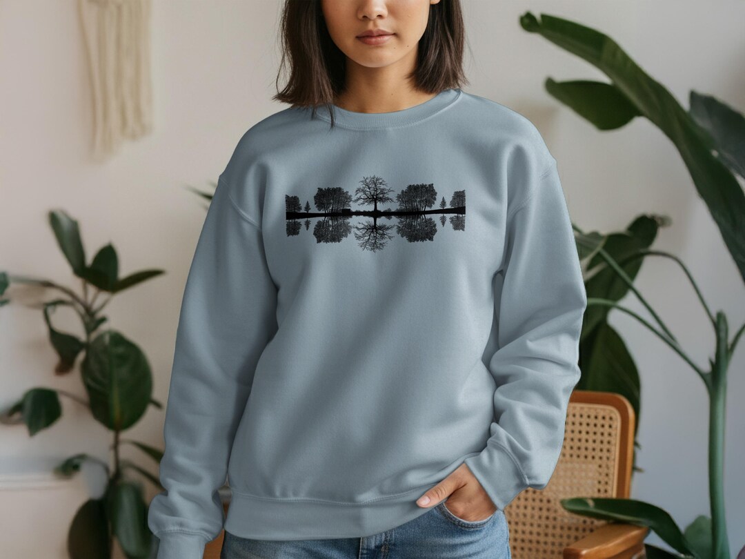 Minimalist Nature Sweatshirt, Tree Reflection Crewneck, Forest ...