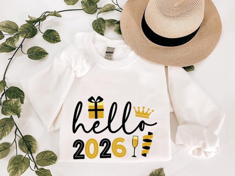 Hello 2026 Sweatshirt, New Year Celebration Shirt, Festive Holiday ...