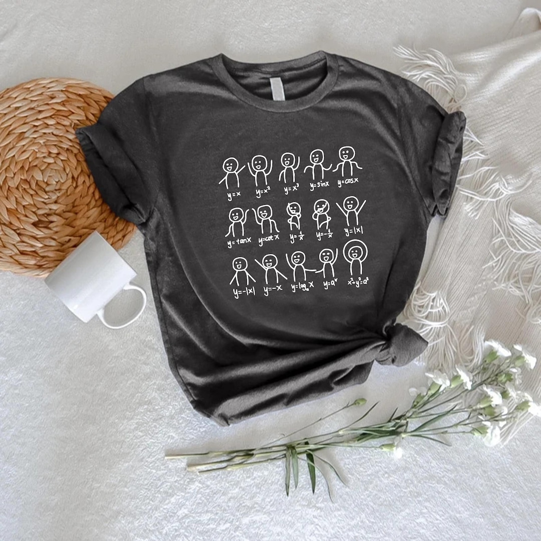 Funny Math Graph Shirt, Stick Figure Functions Graphic Tee, Calculus ...