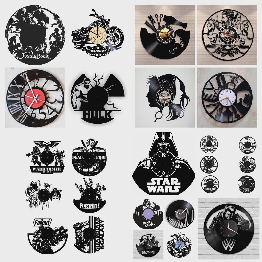 25+ Bundle of Wall Clocks DIY Dxf Cdr Svg Ai Laser Cut Files - Etsy