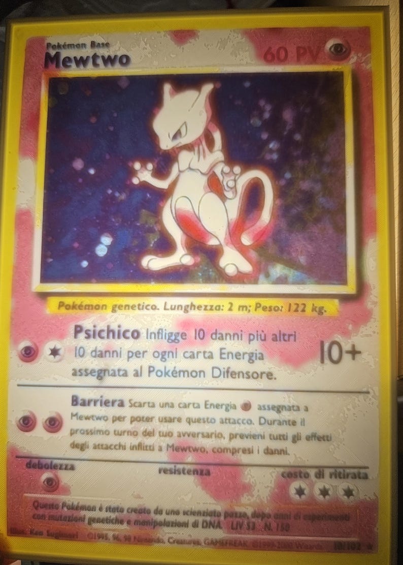 Lithophane Pokémon Card Mewtwo Basic Set - Etsy