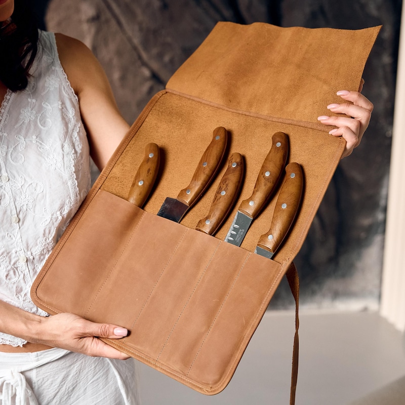 Leather Knife Roll - Etsy