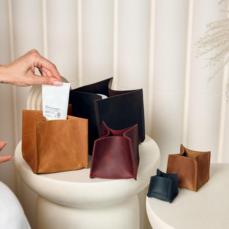 Leather Bin - Etsy UK