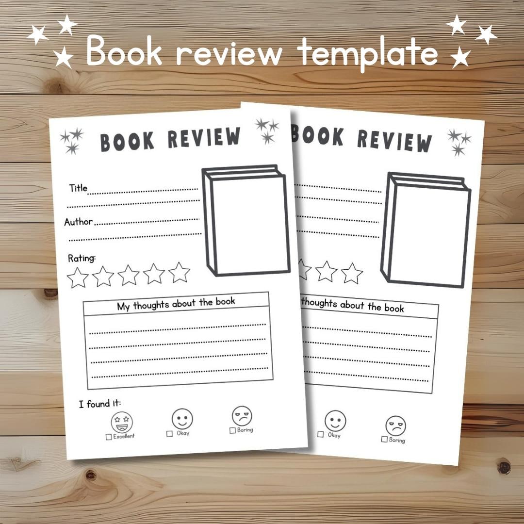 Book Review Template, Printable Book Review Template, Printable ...