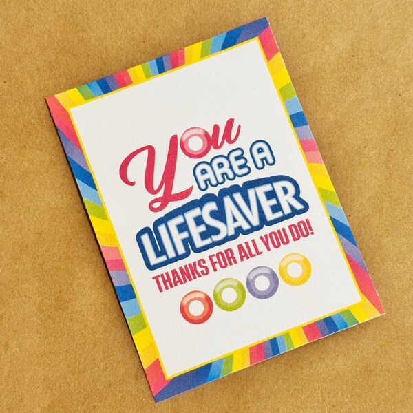 Lifesaver Thank You - Etsy