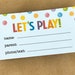 PRINTABLE Playdate Cards With Friends, Lets Play School Contact Card ...