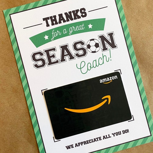Soccer Coach Gift Card 5x7 Printable Gift Card for Coach - Etsy
