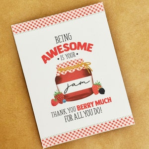 Jam Gift Tag | Jam Appreciation Tag | Being Awesome is Your Jam | Thank ...