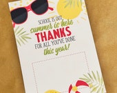 End of School Teacher Appreciation Gift Card 5x7 Summer - Etsy