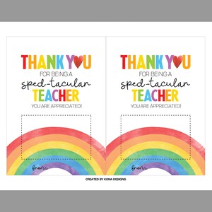 Printable Special Education Teacher Appreciation Gift Card 5x7 | End of ...
