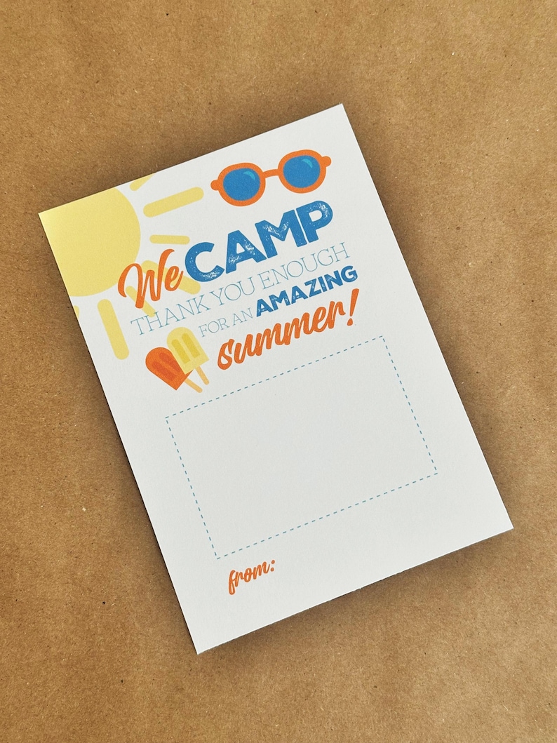 Camp Counselor Gift Card Holder | Summer Camp Gift Card for Camp ...
