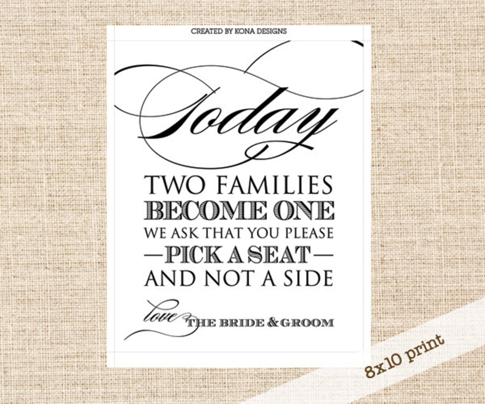 Wedding Reception Sign Printable 8x10 Sign Today Two - Etsy