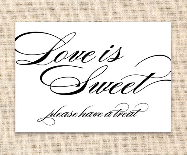 Printable Wedding Sign Candy Bar 5x7 Digital Sign - Etsy