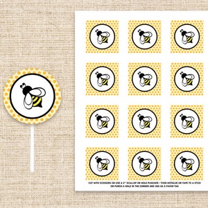 Printable Bee Party Package - Set of Three Party Favors: Blank Food ...
