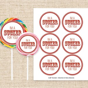 Printable Sucker Labels I'm a Sucker for You Gift for Boyfriend, Kids ...