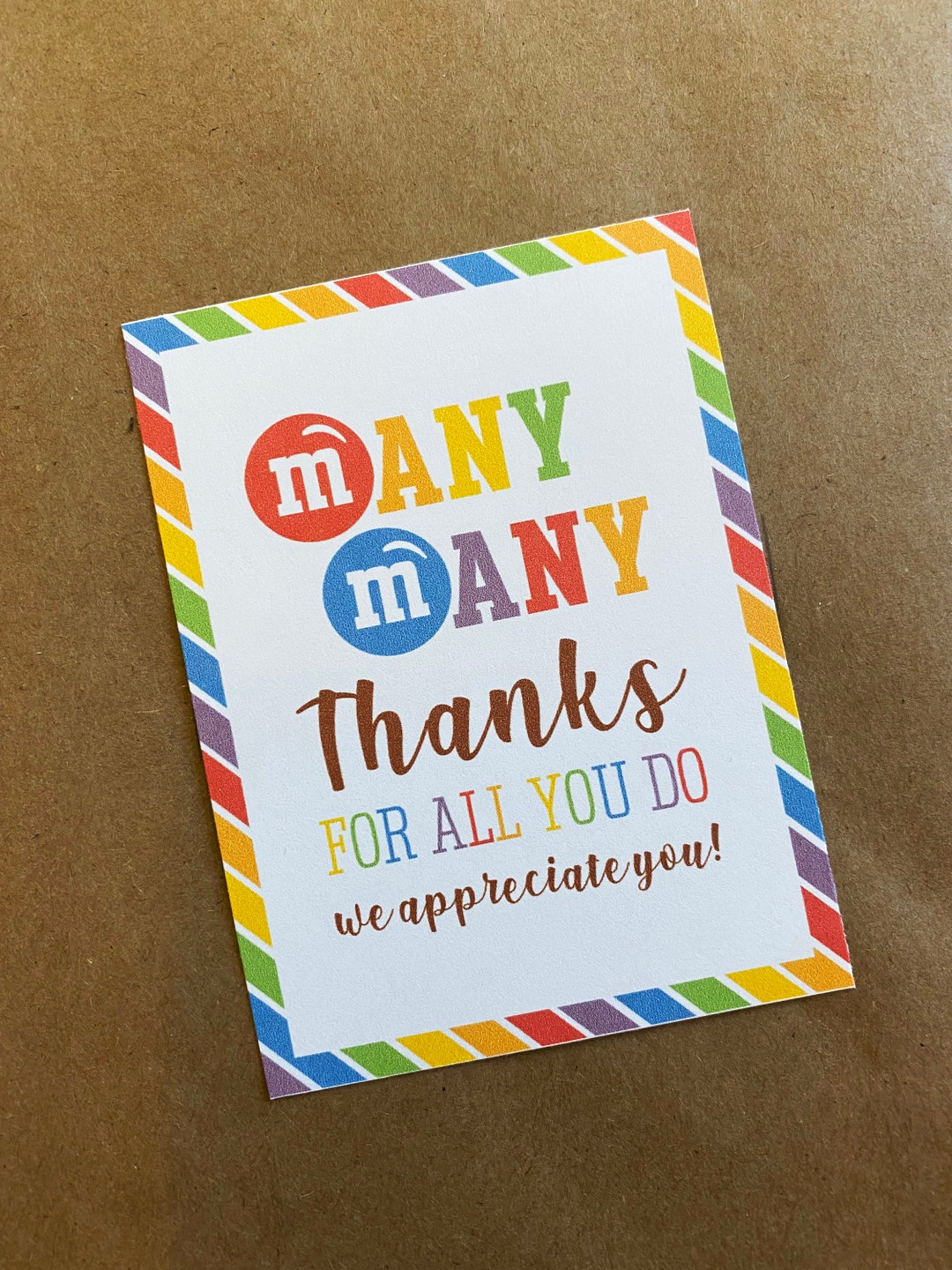 Many Thanks Printable Gift Tag | 3x4 Candy Gift Tag | Thanks for All ...