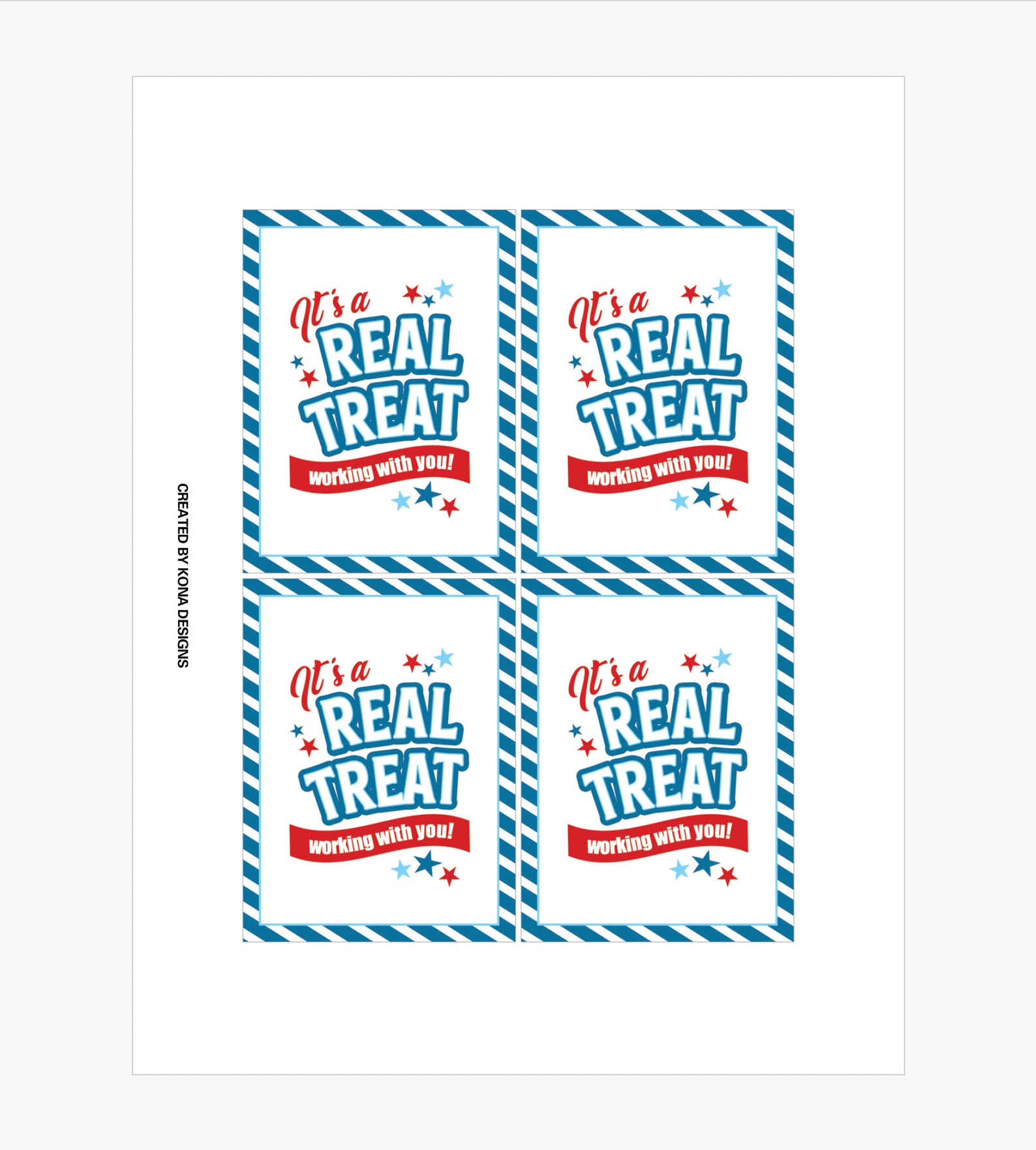 It's a Real Treat Working With You - Employee Treat Tag - 3x4 Coworker ...