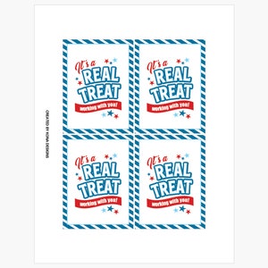 It's a Real Treat Working With You - Employee Treat Tag - 3x4 Coworker ...