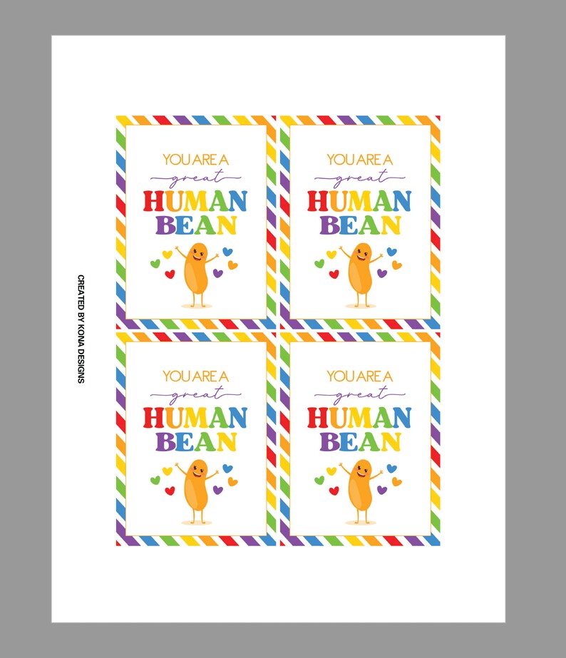 Jelly Bean Gift Tag 3x4 | Jelly Belly Gift Tag | You Are a Great Human ...