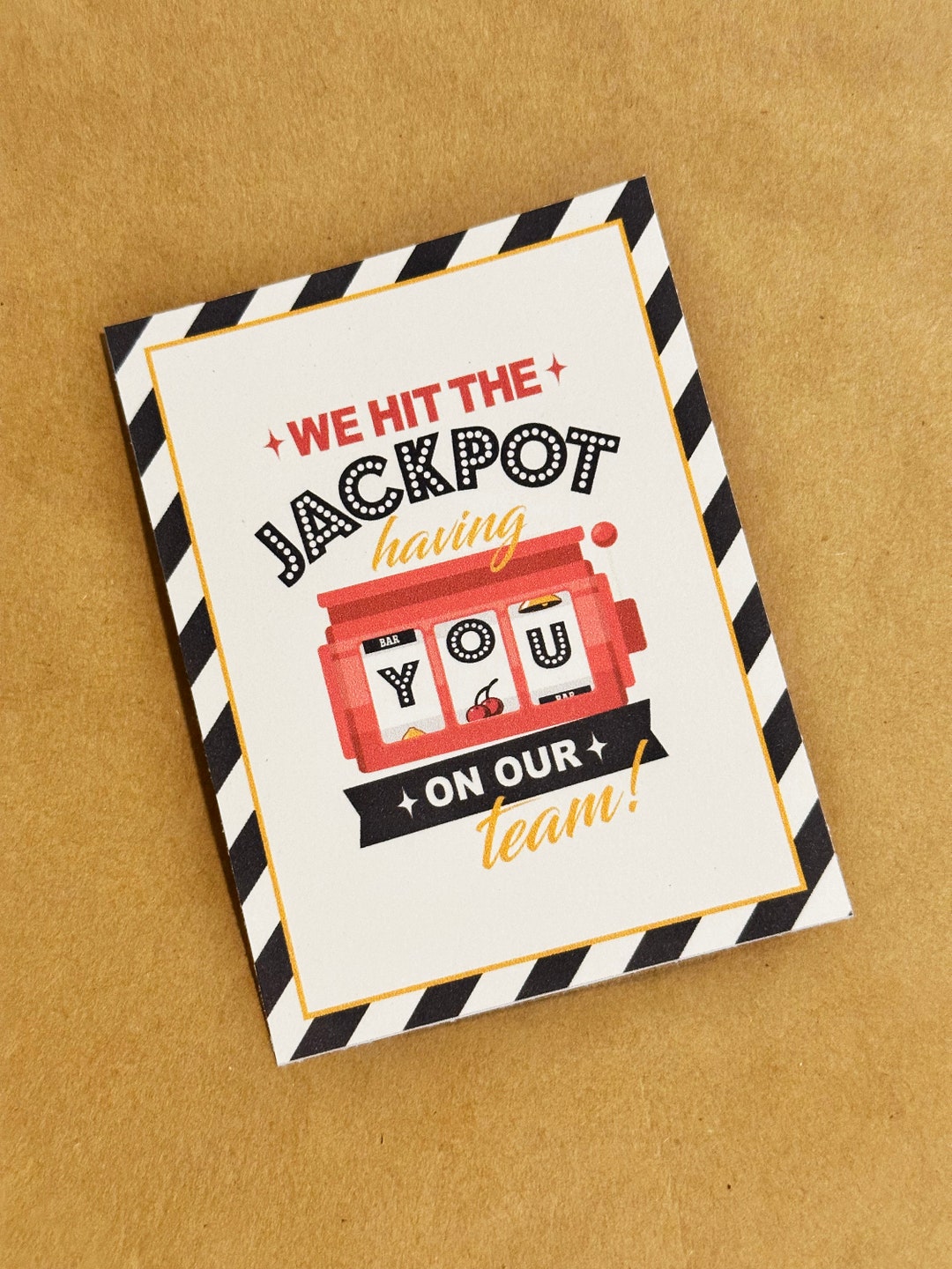 Jackpot Tag | 3x4 Lottery Gift Tag | We Hit the Jackpot Gift Tag | Team ...