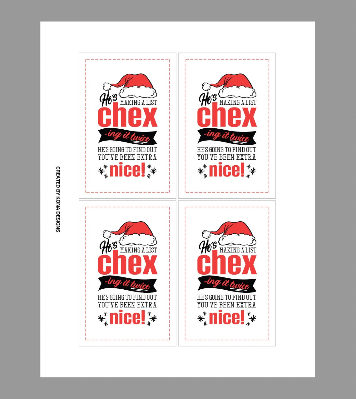 Chex Mix Gift Tag - He's Making a List and Chex-ing It Twice ...