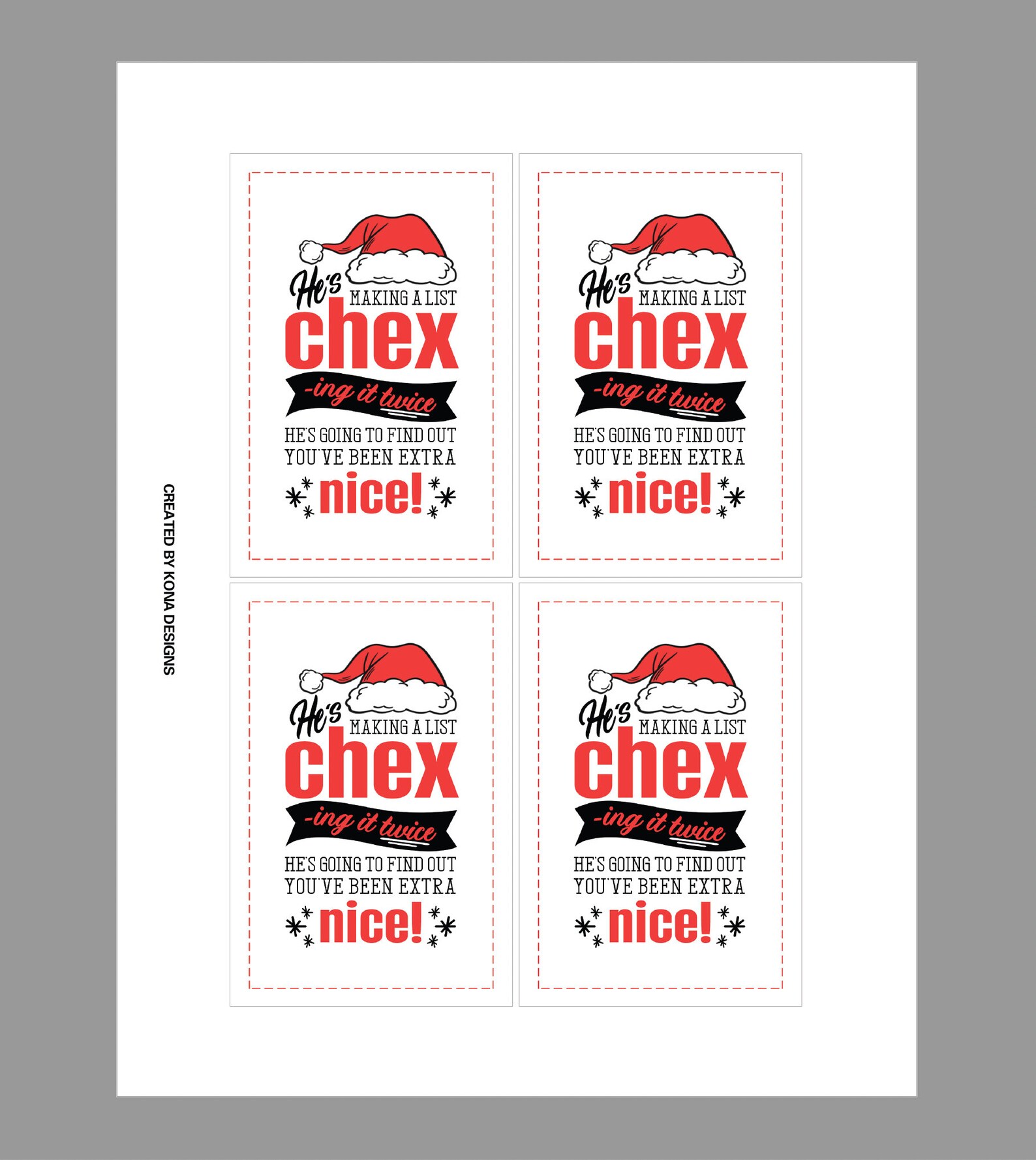 Chex Mix Gift Tag - He's Making a List and Chex-ing It Twice ...
