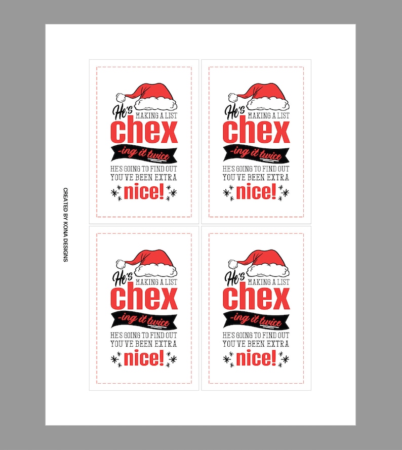 Chex Mix Gift Tag - He's Making a List and Chex-ing It Twice ...