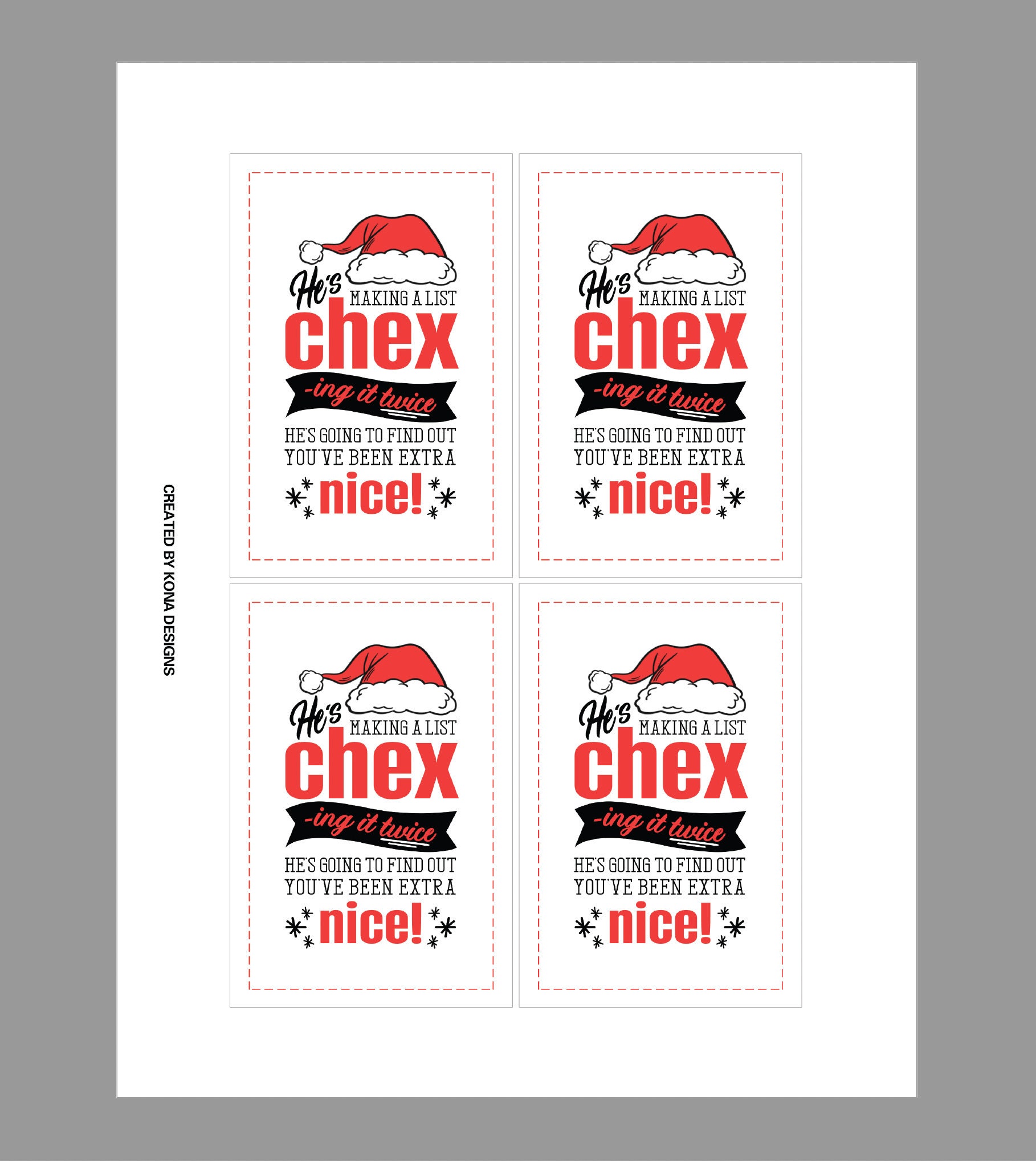 Chex Mix Gift Tag - He's Making a List and Chex-ing It Twice ...