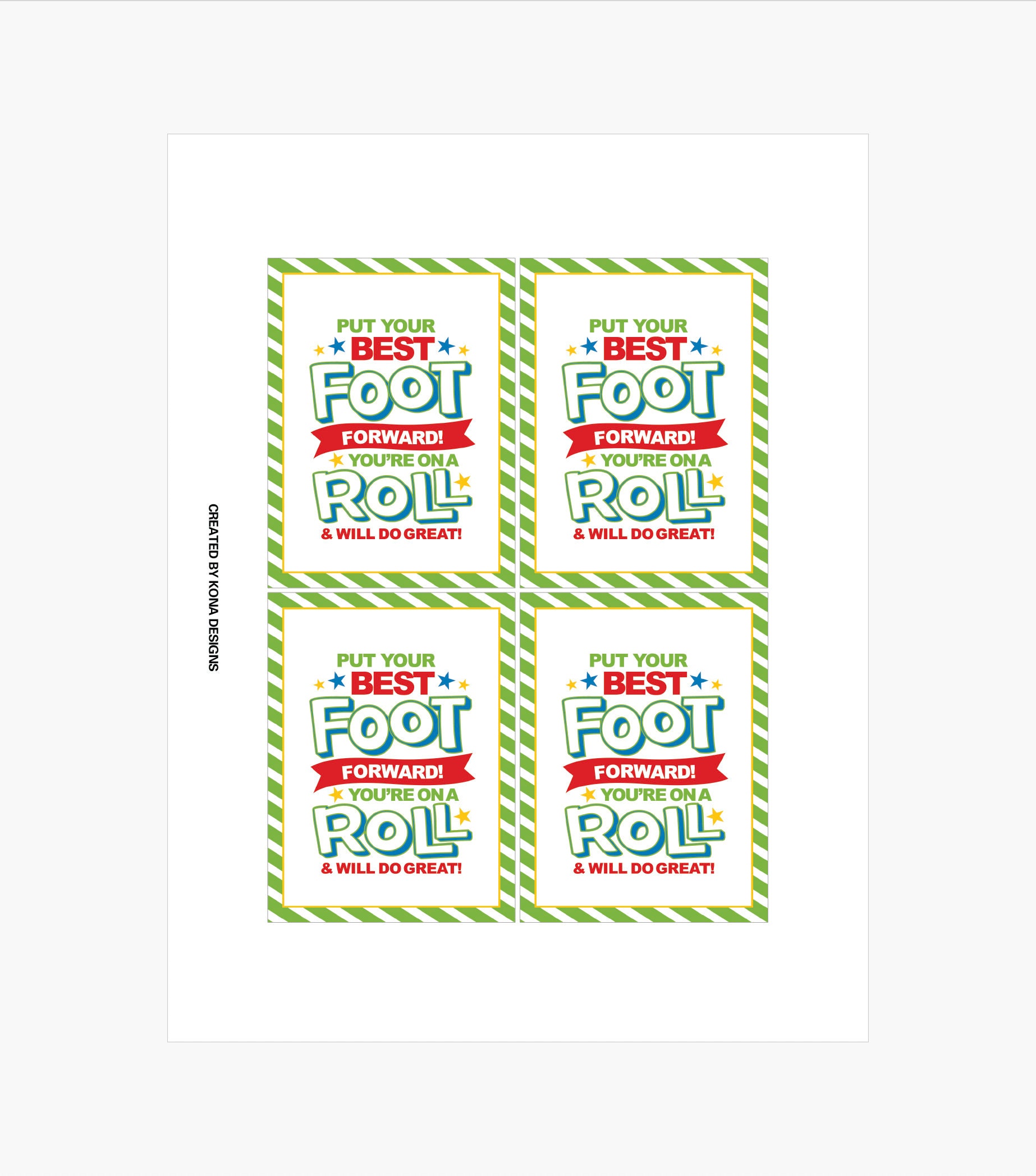 Printable Good Luck Favor Tag for Testing Day, Sport Events, Tournament ...