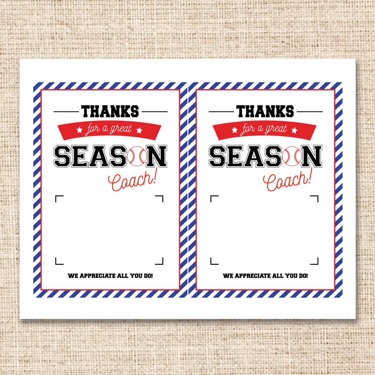 Baseball Coach Gift Card | 5x7 Printable Gift Card for Coach | Thank ...