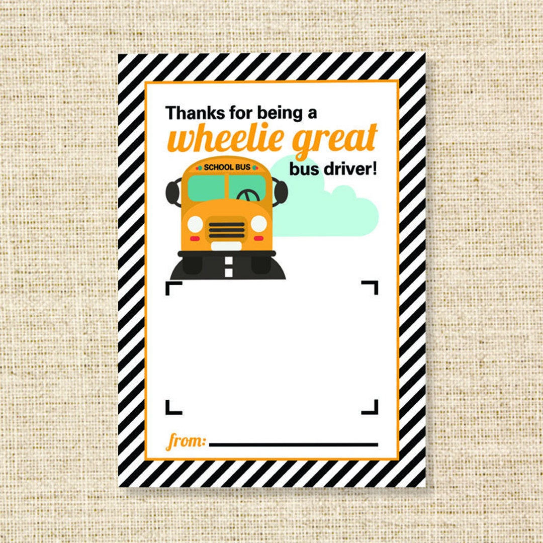 Bus Driver Gift - 5x7 Thanks for Being a Wheelie Great Bus Driver - Bus ...