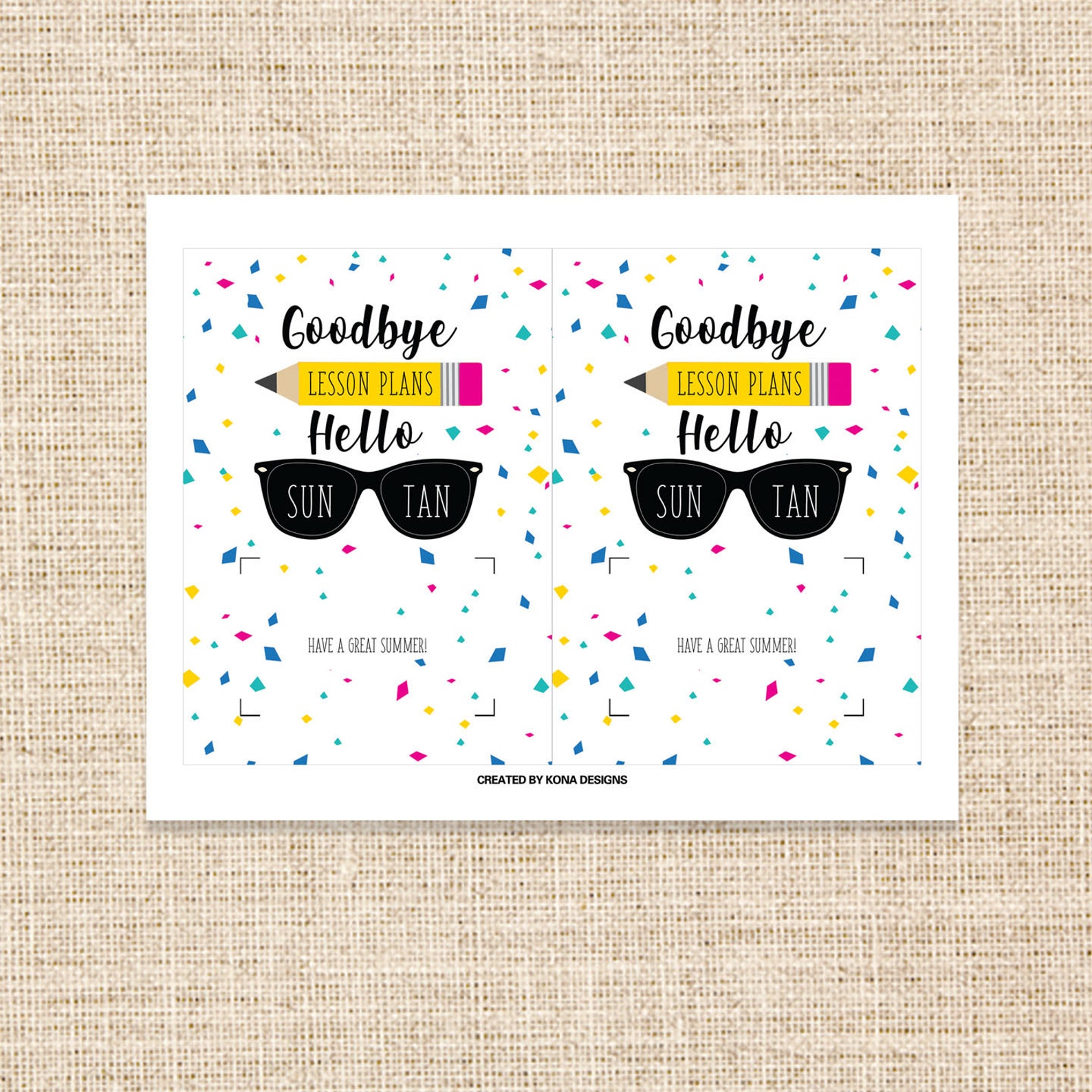 Printable End of School Gift Card Holder Goodbye Lesson Plans, Hello ...