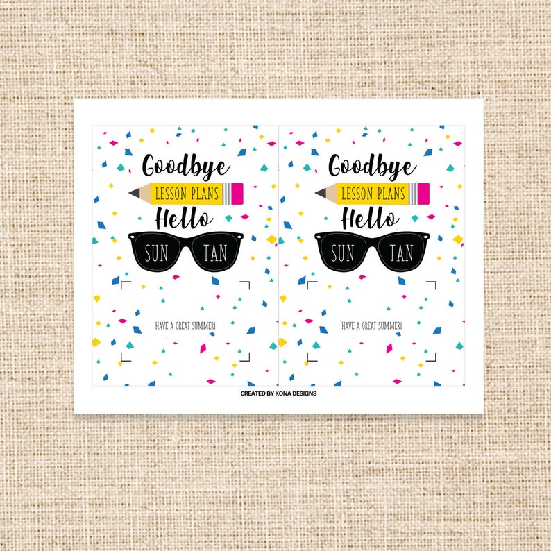 Printable End of School Gift Card Holder | Goodbye Lesson Plans, Hello ...