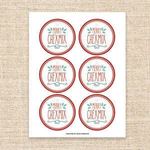 Printable Chex Mix Gift Tag - Neighbor Gifts - Daycare Gifts - Merry ...