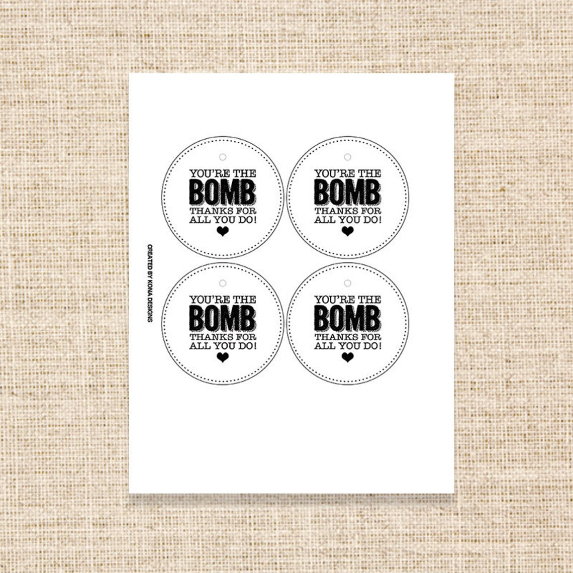 Printable Bomb Gift Tag - for Bath Bombs, Coco Bombs, Chocolate Bombs ...